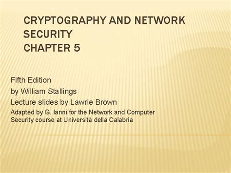 Cryptography And Network Security Chapter 5 Fifth Edition