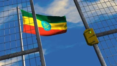 Animated Ethiopian Flag Waving Behind Cl Stock Video Pond