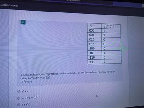 solved a boolean function is represented by its truth table as the