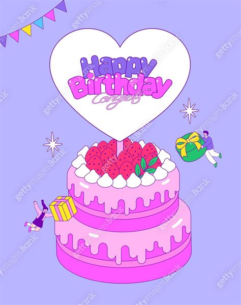 케이크 축하이벤트 사건 기념일 축하 컨셉 프레임 선물상자 상자 커플 인간관계 생일선물 이미지 Jv14025104 일러스트 무료 일러스트