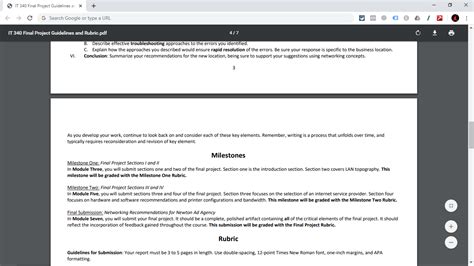 o it 340 final project guidelines an x g search