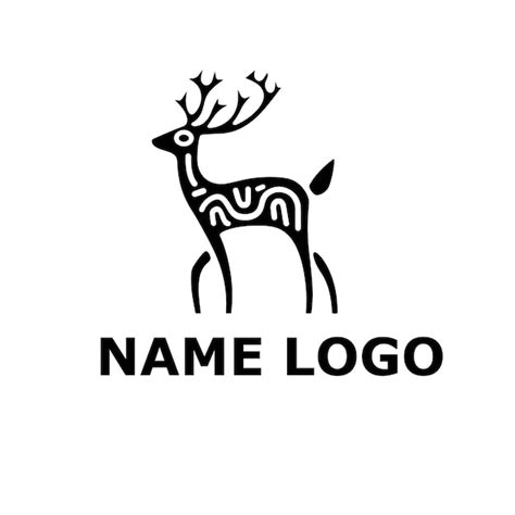 간단한 사슴 로고 디자인 프리미엄 벡터