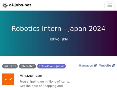 Hiring Robotics Intern Japan 2024 In Tokyo Jpn Raimljobs
