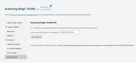 Setting Up The Elm Toolkit Api Settings Screen Discover Elearning