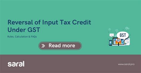 Reversal Of Input Tax Credit Under GST Rules Calculation FAQs