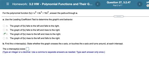 Solved HL III Homework HW Polynomial Functions And Chegg