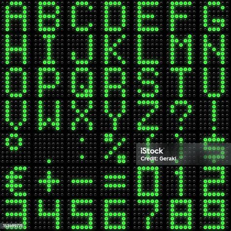 3 D 도트 매트릭스 서체가 성찰이요 컴퓨터 글자에 대한 스톡 사진 및 기타 이미지 컴퓨터 글자 Led 조명 숫자