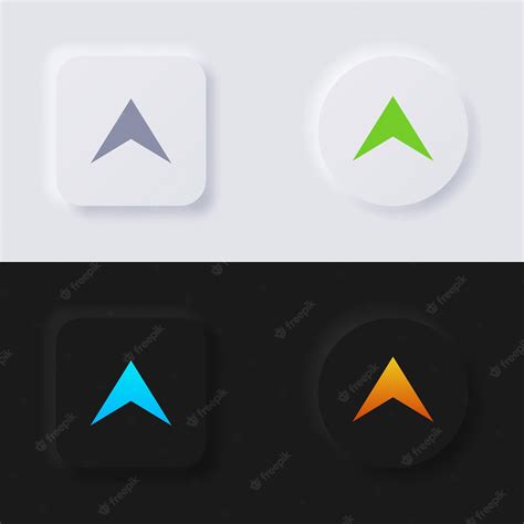 화살표 아이콘은 웹 디자인 응용 프로그램 Ui 등을 위한 다중 색상 뉴모피즘 버튼 소프트 Ui 디자인을 설정합니다 프리미엄 벡터