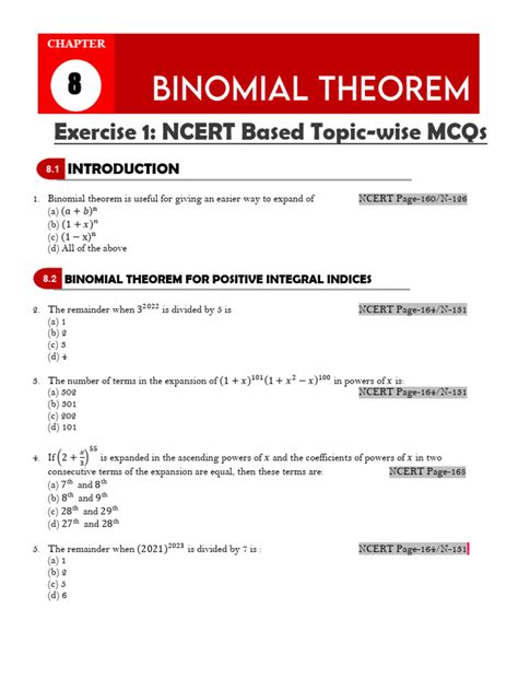 Binomial Theorem Pdf Numbers Elementary Mathematics