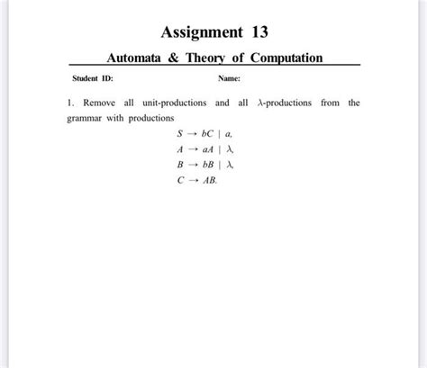 Solved Assignment 13 Automata And Theory Of Computation