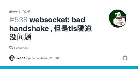 websocket bad handshake 但是tls隧道没问题 Issue ginuerzh gost GitHub