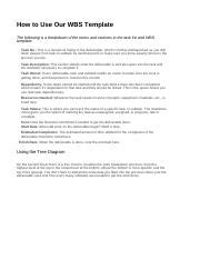 Effective Task Management With WBS Template Tree Diagram Course Hero