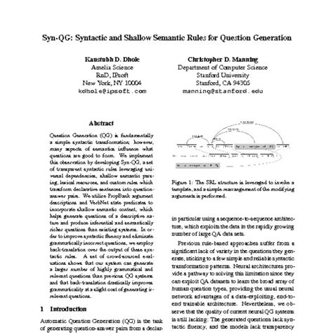 Retracted Syn Qg Syntactic And Shallow Semantic Rules For Question Generation Acl Anthology