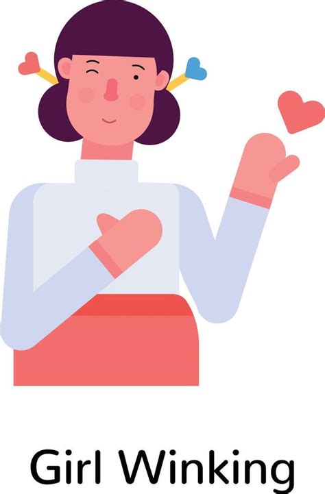 Trendy Girl Winking 39214368 Vector Art At Vecteezy