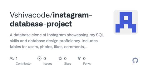 Github Vshivacode Instagram Database Project A Database Clone Of