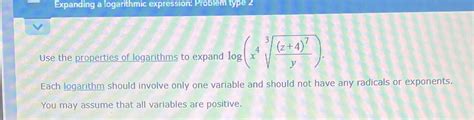 Solved Expanding A Logarithmic Expression Problem Type 2use