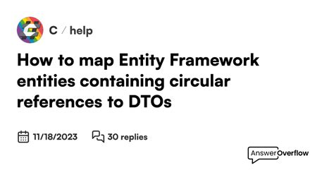 How To Map Entity Framework Entities Containing Circular References To