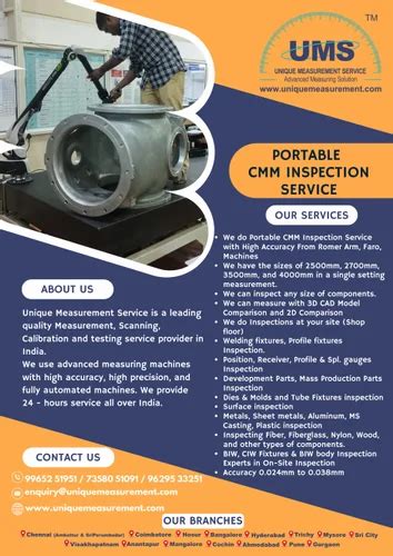 Portable Arm Coordinate Measuring Machine Calibration At Best Price In Chennai