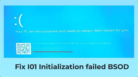 Fixed I01 Initialization Failed Bsod Error Youtube