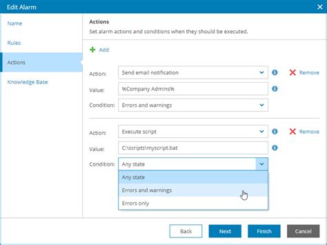 Modifying Alarm Settings Veeam Service Provider Console Guide For End
