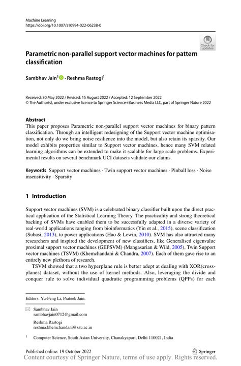 Parametric Non Parallel Support Vector Machines For Pattern Classification