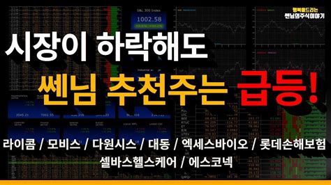 시장이 폭락해도 쎈님의 추천주는 오늘도 급등 라이콤 모비스 다원시스 대동 엑세스바이오 롯데손해보험