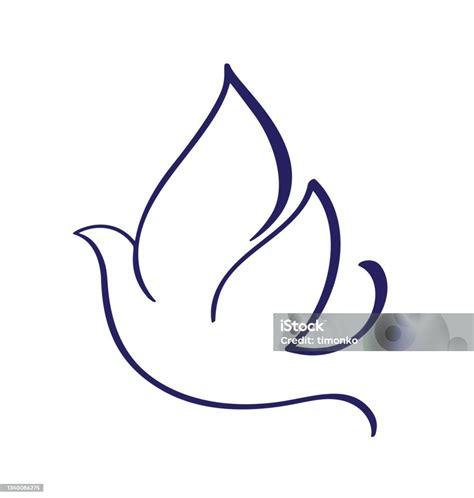 손으로 그린 비둘기 새 서예 브러시 라인 플라잉 비둘기 로고 벡터 일러스트레이션 아이콘 카드 배너 포스터 전단지 에 대한 개념