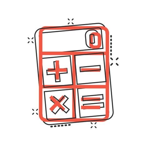 Calculator Icon In Comic Style Calculate Cartoon Vector Illustration On White Isolated