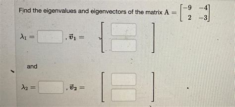 Solved Find The Eigenvalues And Eigenvectors Of The Matrix