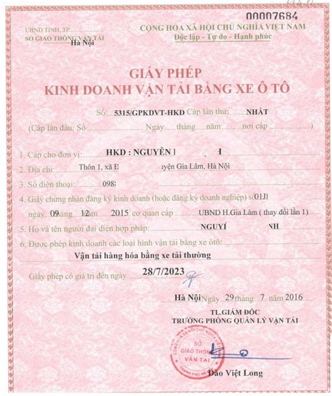 Top 77 Mẫu Giấy Phép Kinh Doanh Vận Tải Update