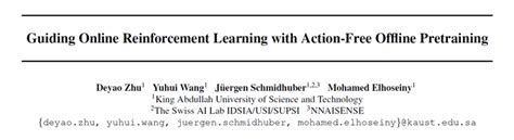 《guiding Online Reinforcement Learning With Action Free Offline