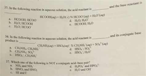 solved in the following reaction in aqueous solution the
