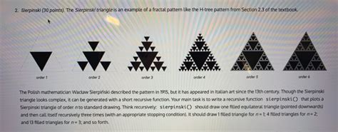 Solved 2 Sierpinski 30 Points The Sierpinski Triangle Is
