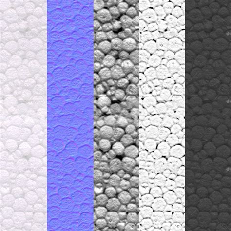 Polystyrene Seamless Texture In White Blue And Black Circles