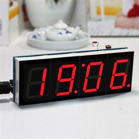 Geekcreit Diy 4 Digit Led Electronic Clock Kit Temperature Light Control Version Sale