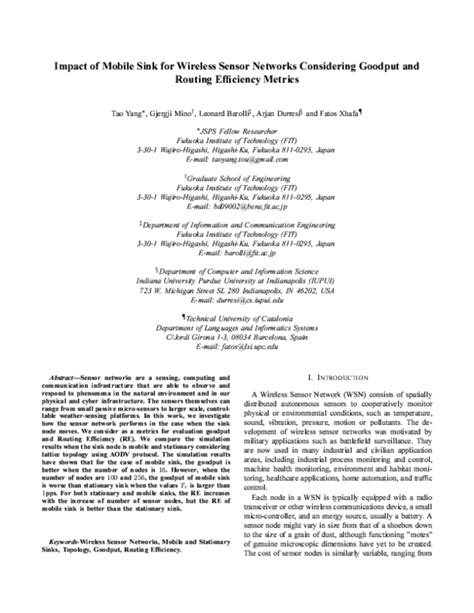 Pdf Impact Of Mobile Sink For Wireless Sensor Networks Considering Different Radio Models
