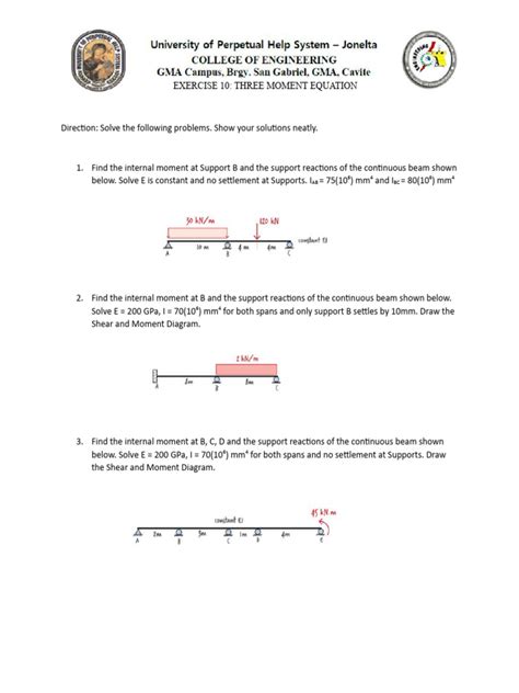 Exercise 10 Three Moment Equation Pdf Exercise 10 Three Moment Equation Pdf