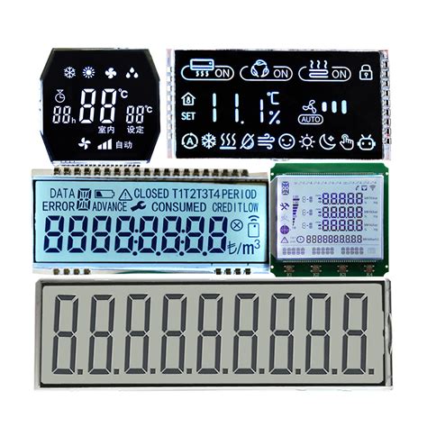Monochrome LCD Display Customised Tn Stn FSTN Va Black 7 Segment LCD Screen For Instruments