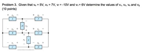 Solved Problem 3 Given That Va 5V Vb 7V Vi 10V And Chegg Com