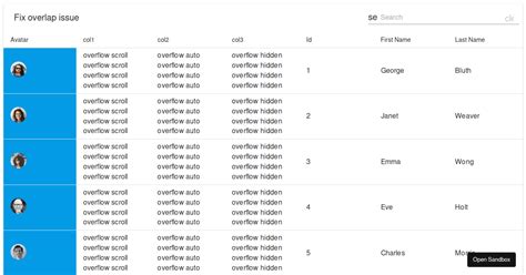 Material Table Mobile Device Overflow Fix Codesandbox