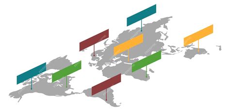 Premium Vector World Map Infographic Template With Color Callout Element