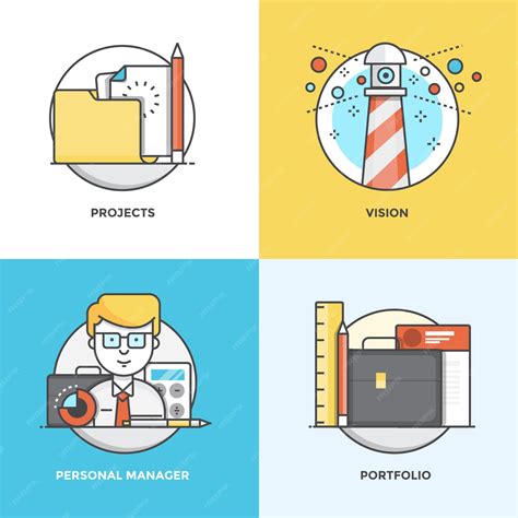 Premium Vector Flat Line Company Concepts Illustration
