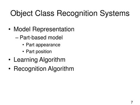 Ppt Efficient Part Based Recognition Of Multiple Object Classes
