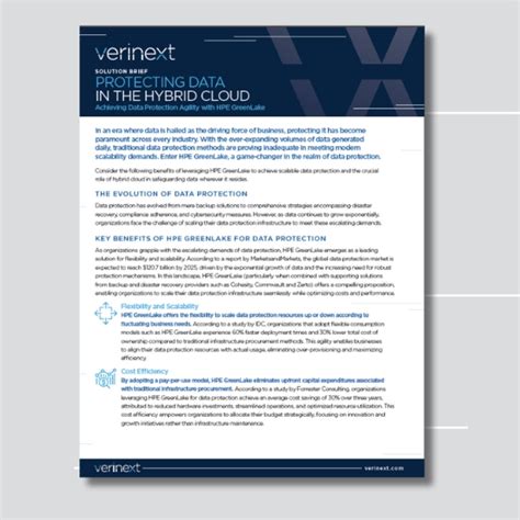 Protecting Data In The Hybrid Cloud Verinext