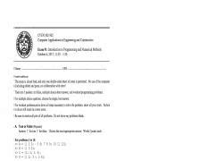 CVEN 302 Exam1 Soln Fa17 Pdf C Programming And Workout Problems 31