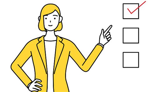 체크리스트를 가리키는 양복을 입은 사업가의 간단한 선 그리기 그림 Shinnyushain에 대한 스톡 벡터 아트 및 기타 이미지