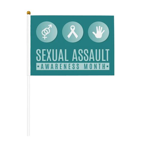 Sexual Assault Awareness Month Flag Small Mini Hand Held Flags Small Miniature Flags 5 5x8 2