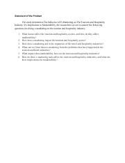 Statement Of The Problem Pdf Statement Of The Problem The Study Determines The Influence Of E