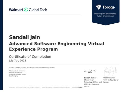 Sandali Jain On Linkedin Walmartinternship Virtualexperience Careergrowth