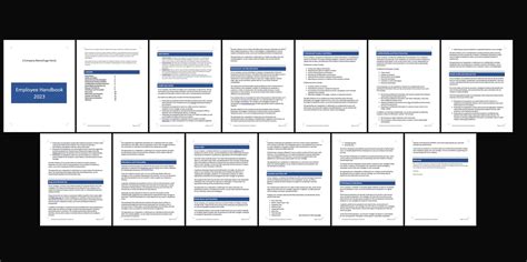Employee Handbook Template Word Downloadable Editable Printable Etsy
